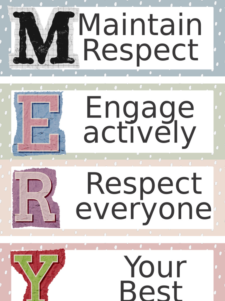 Classroom Rules Flashcards in Neutral Colours Cute Style | PDF