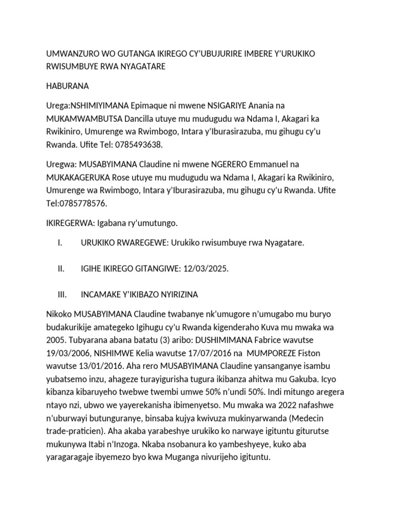 Uburenganzira ku Mitungo mu Ndama 2025 | PDF | Currency