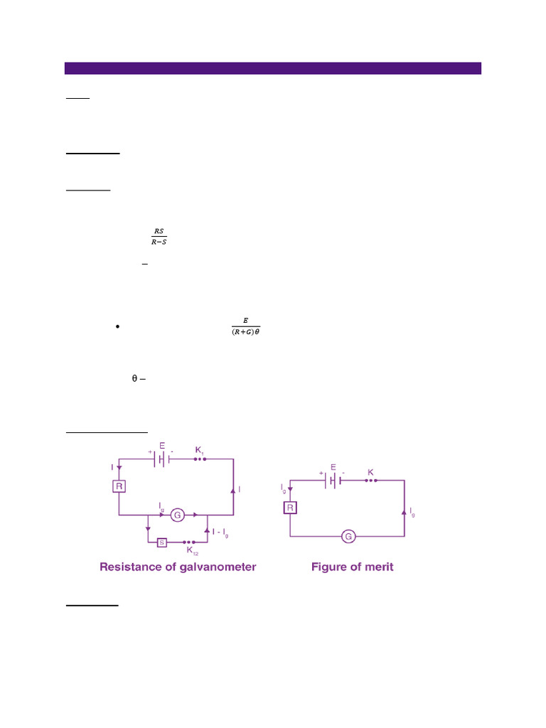 Exp 4 - Galvanometer Resistance - Half Deflection Method | PDF ...