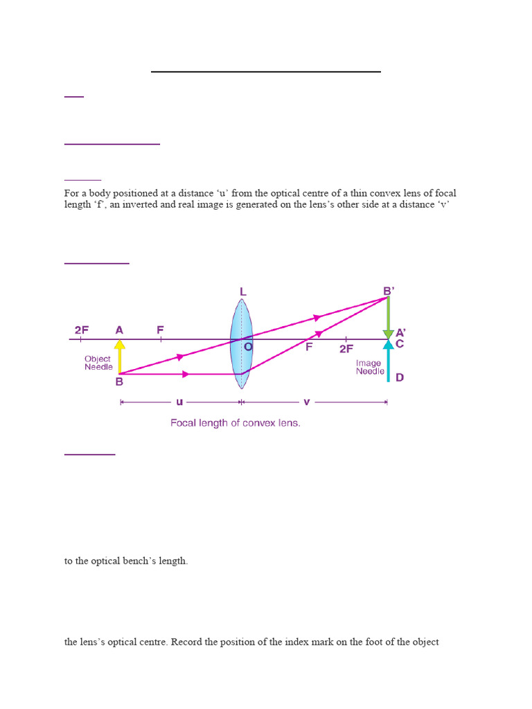 Exp 5 - Focal Length of A Convex Lens | PDF | Optics | Cartesian ...