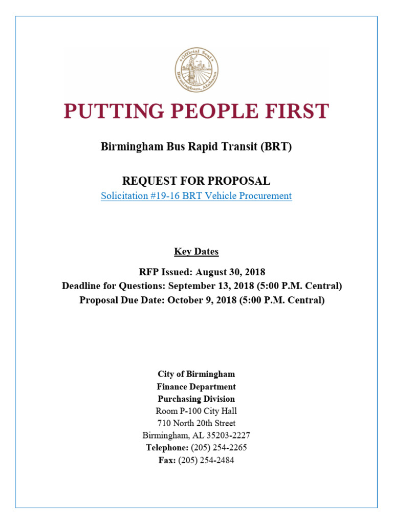 Birminghum BRT Vehicle Procurement | PDF | Steering | Brake