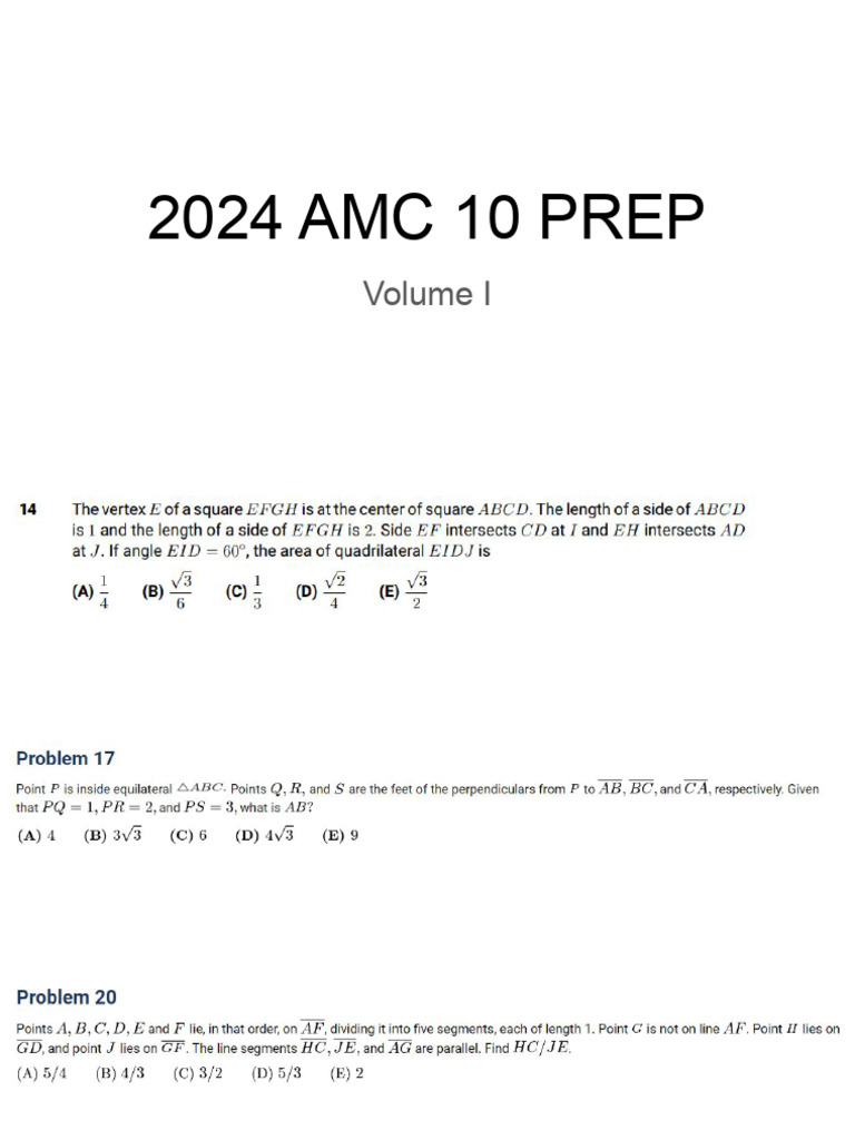 2024 Amc 10 Prep Vol 1 | PDF