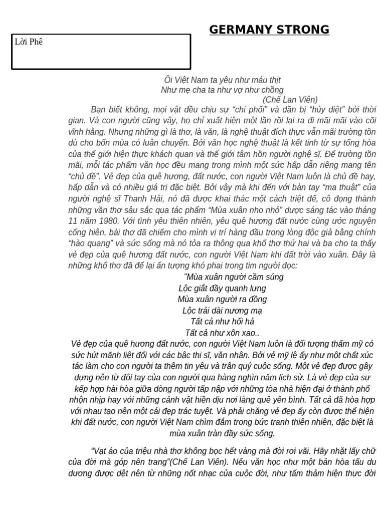 Mùa Xuân Nho Nhỏ Đã Xong | PDF