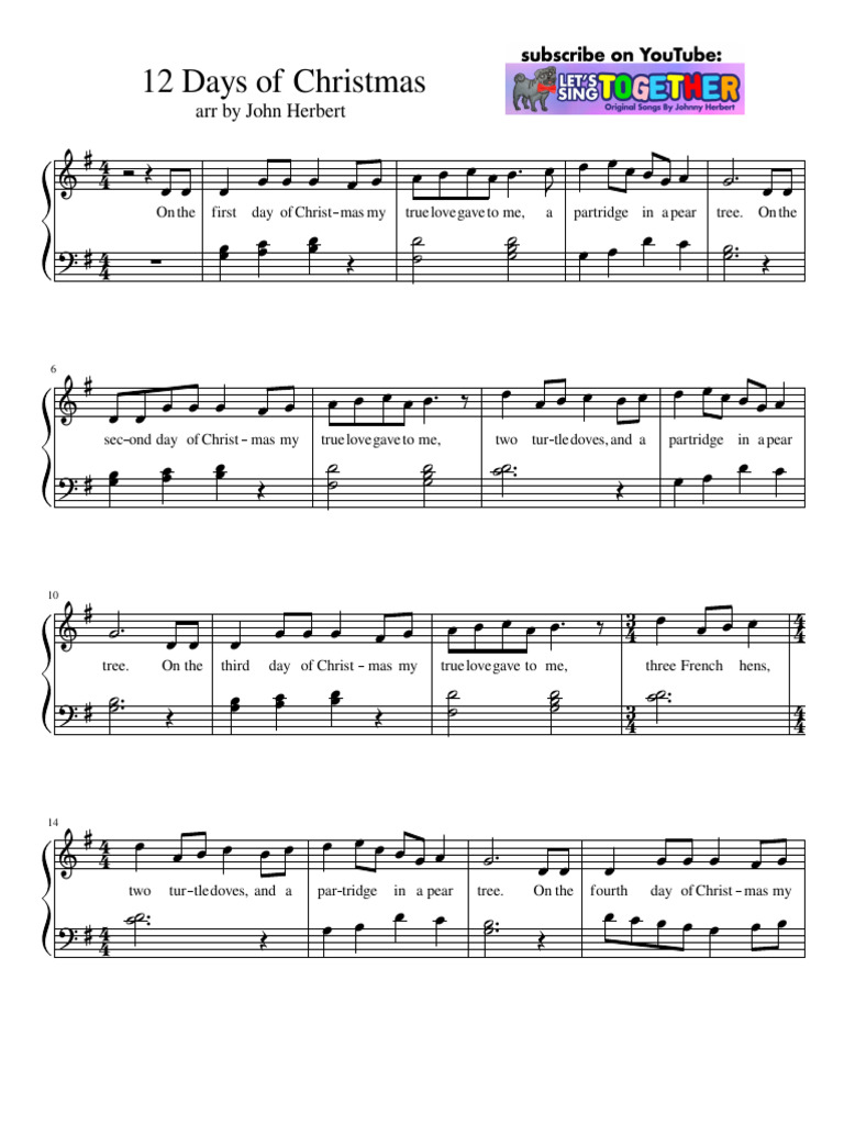 12 Days of Christmas Easy Piano | PDF