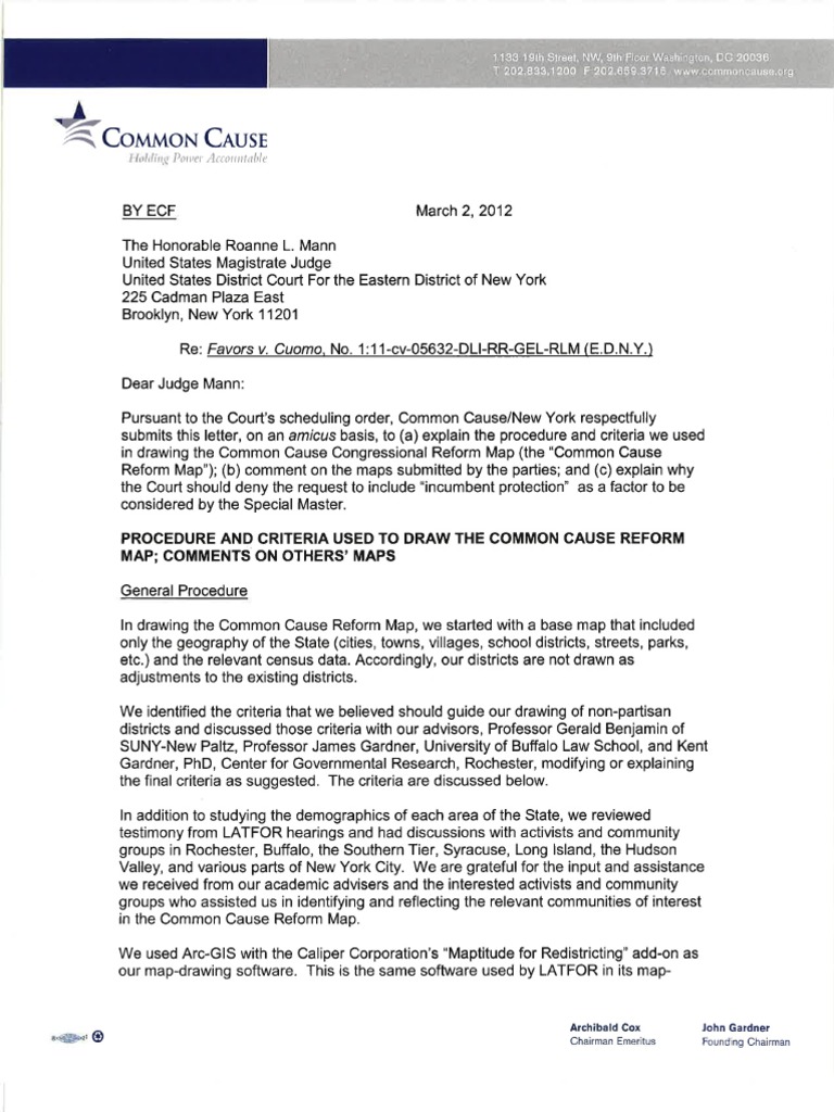 Pub Common Cause Amicus Letter | PDF | Foreign Language Studies