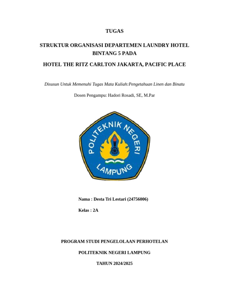Desta Tri Lestari - Struktur Laundry2A | PDF