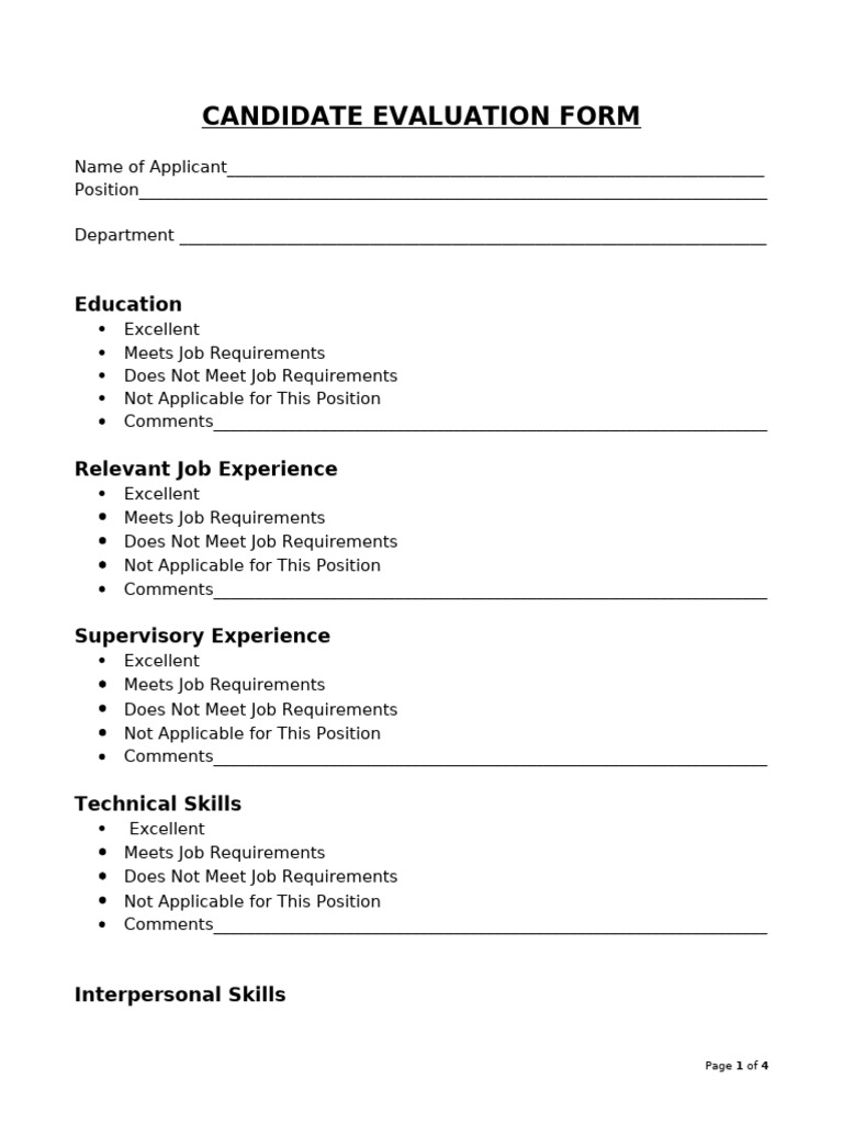 Interview Evaluation Form 3kp8qun 12-22-02 | PDF | Skill | Communication
