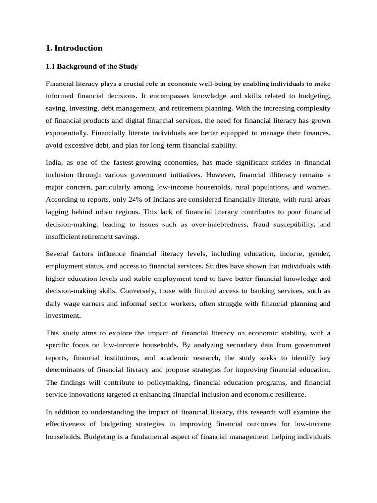 Financial Literacy Impact on India's Economy | PDF | Cost Of Living ...