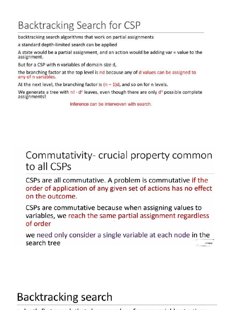 backtracking, MRV, LSV, Forward checking- online class | PDF