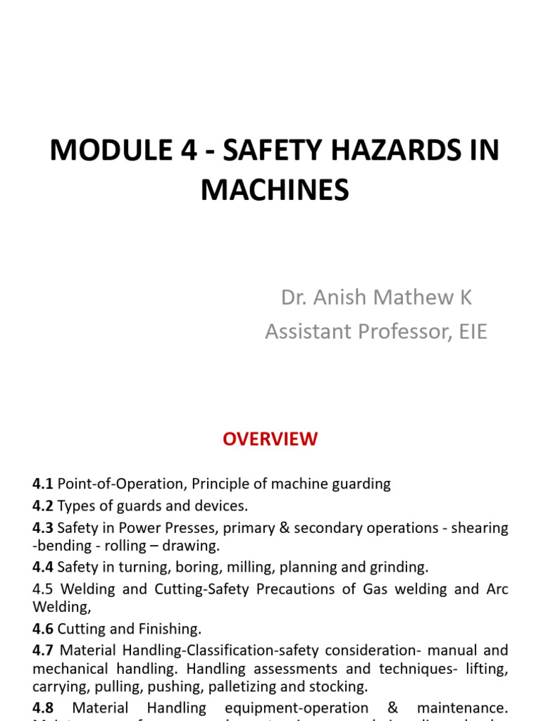 Module 4 - Safety Hazards in Machines | PDF | Welding | Construction