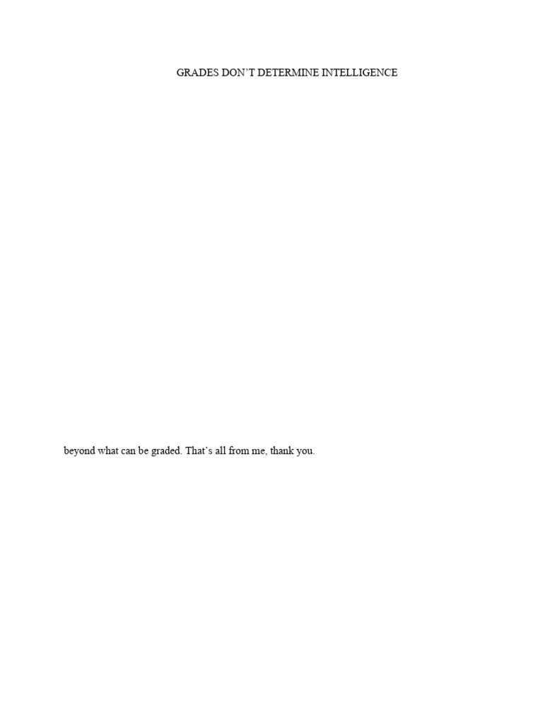 Grades vs. True Intelligence Explained | PDF