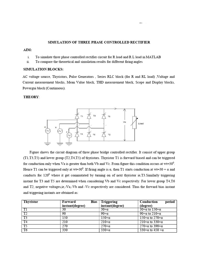 Exp 2 Simu of Fully Controlled Rectifier | PDF | Power Electronics | Rectifier
