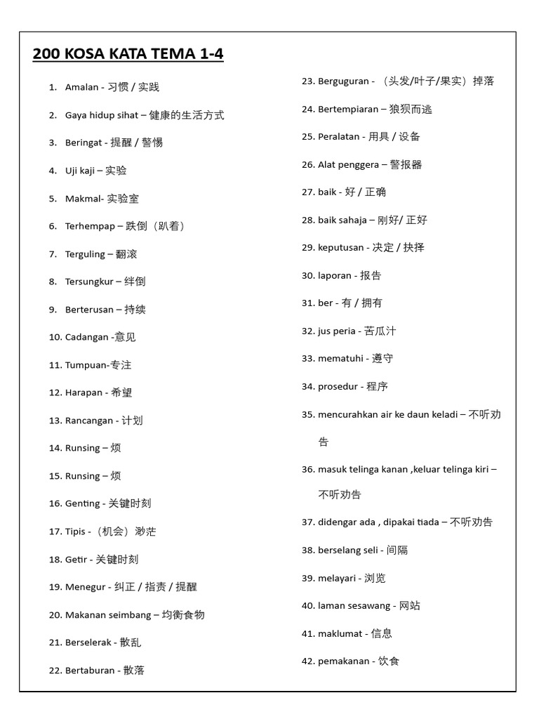 200 Kosa Kata | PDF