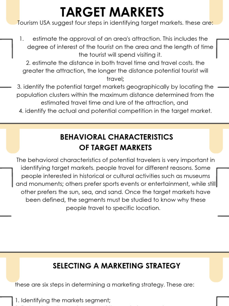Identifying Target Markets in Tourism | PDF | Marketing | Tourism