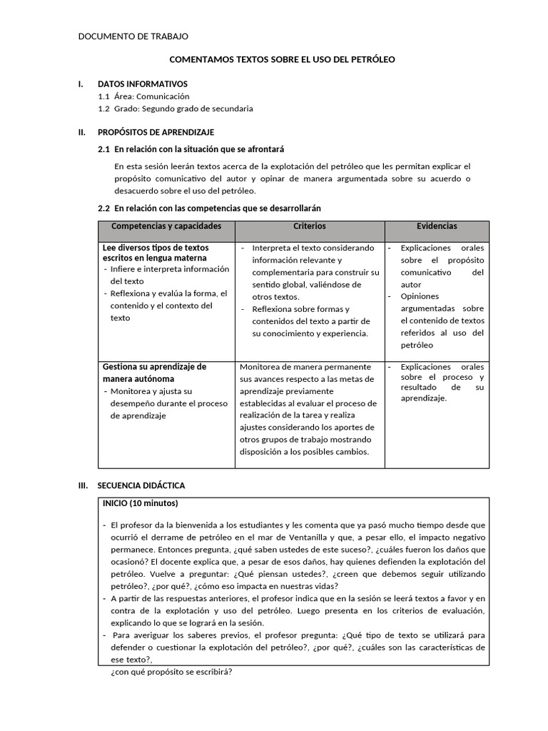 SESIÓN COMENTAMOS TEXTOS | PDF | Aprendizaje | Maestros