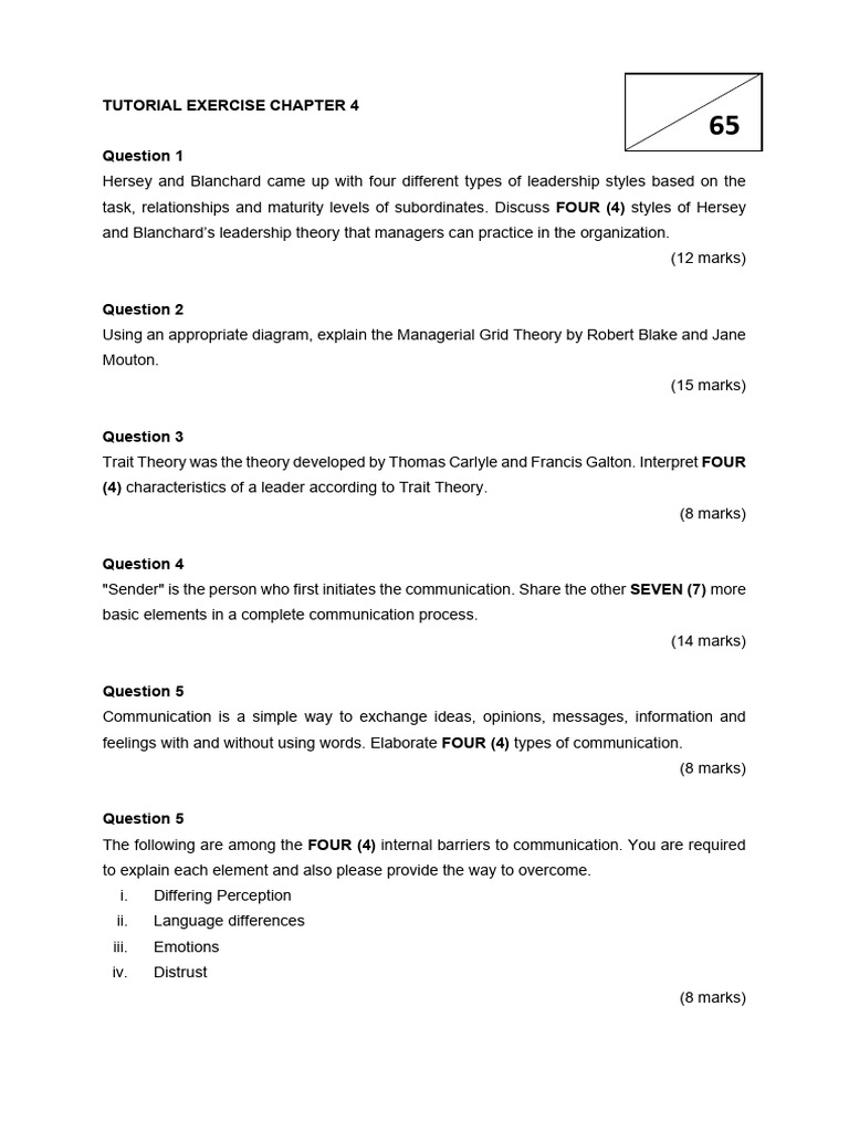Tutorial Exercise Chapter 4 | PDF