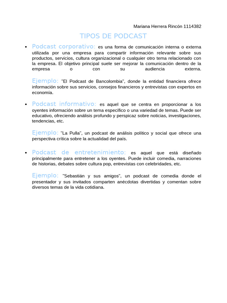 Tipos de Podcast | PDF