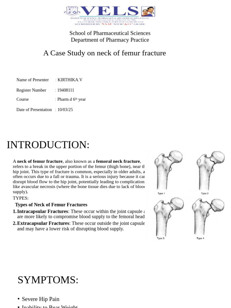 Neck of Femur Fracture Case Study | PDF | Medical Specialties ...