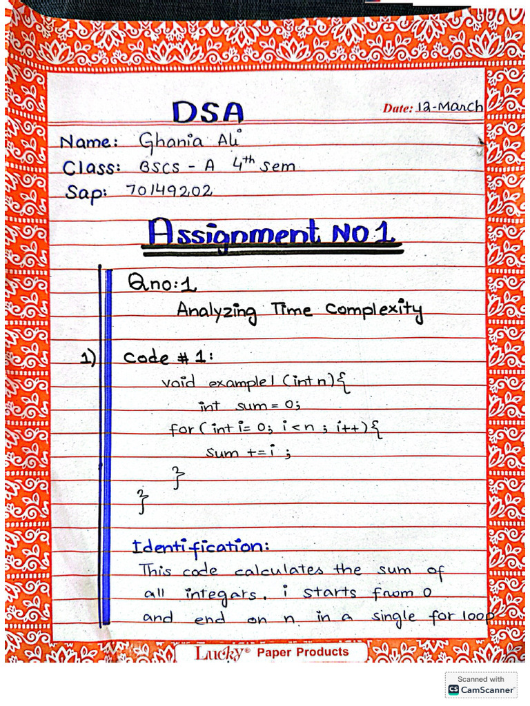 DSA Assignment No 1 (70149202) | PDF