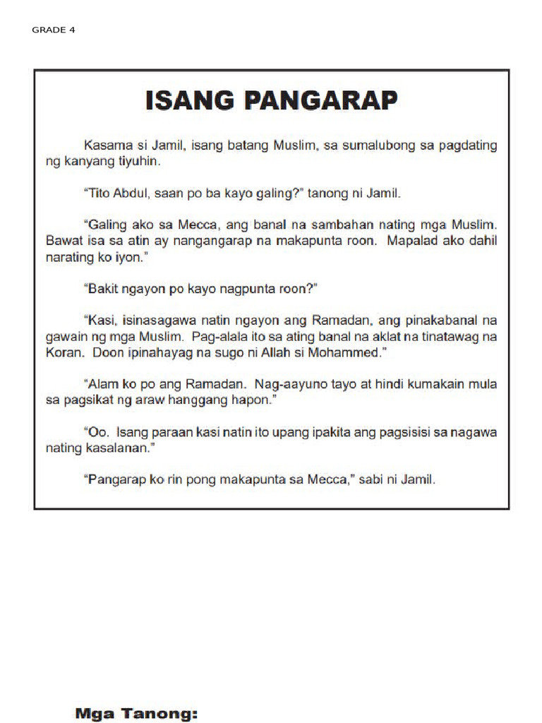 Grade 4 Filipino | PDF