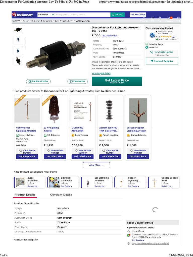 Lightning Arrester Disconnector 3kV-36kV | PDF | Lightning | Electrical ...