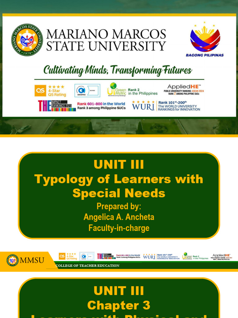 EDUC 148 UNIT 3 Physical Sensory | PDF | Visual Impairment | Hearing Loss