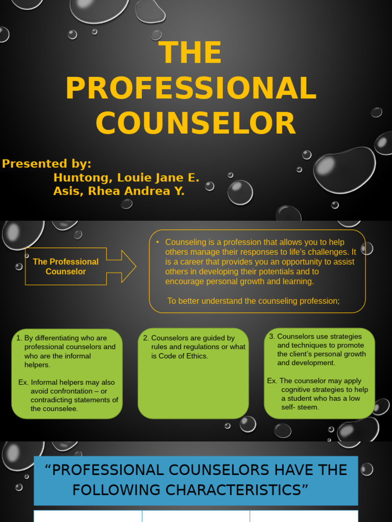 3 The Professional Counselor Pdf School Counselor Counseling