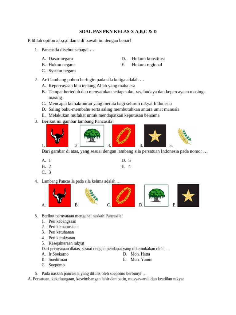 SOAL PAS PKN KELAS X 2023 baru | PDF