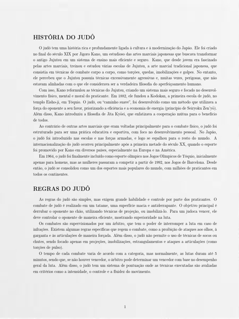 História e Regras do Judô | PDF | Judô | Jiu-jitsu