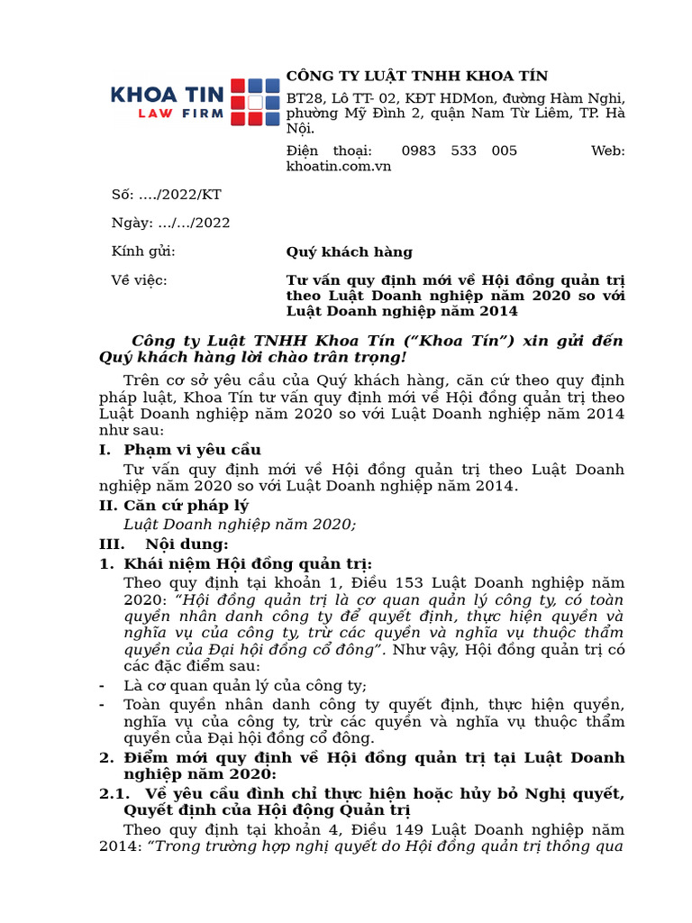 Diem Moi Ve Hoi Dong Quan Tri | PDF
