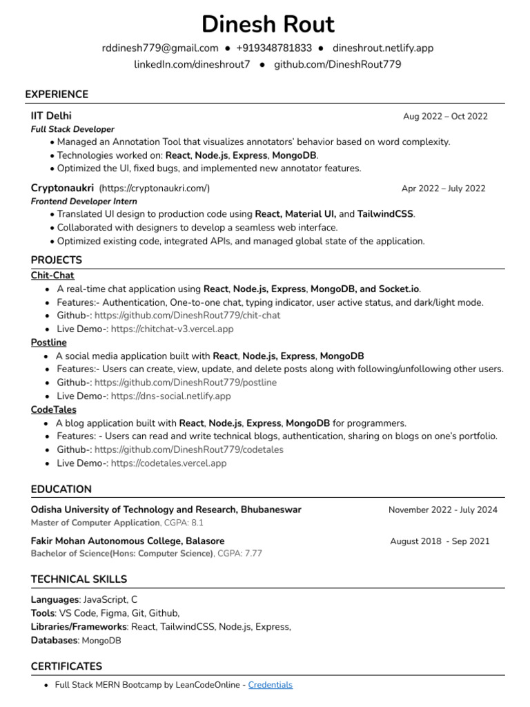 Dinesh Rout Res | PDF