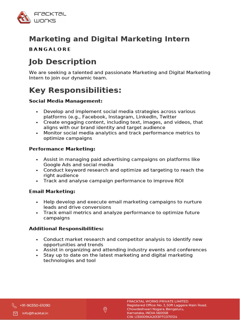 Marketing Intern at Fracktal Works | PDF
