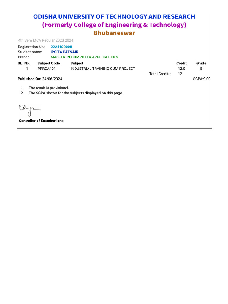 OUTR (FMR CET) RESULTS | PDF