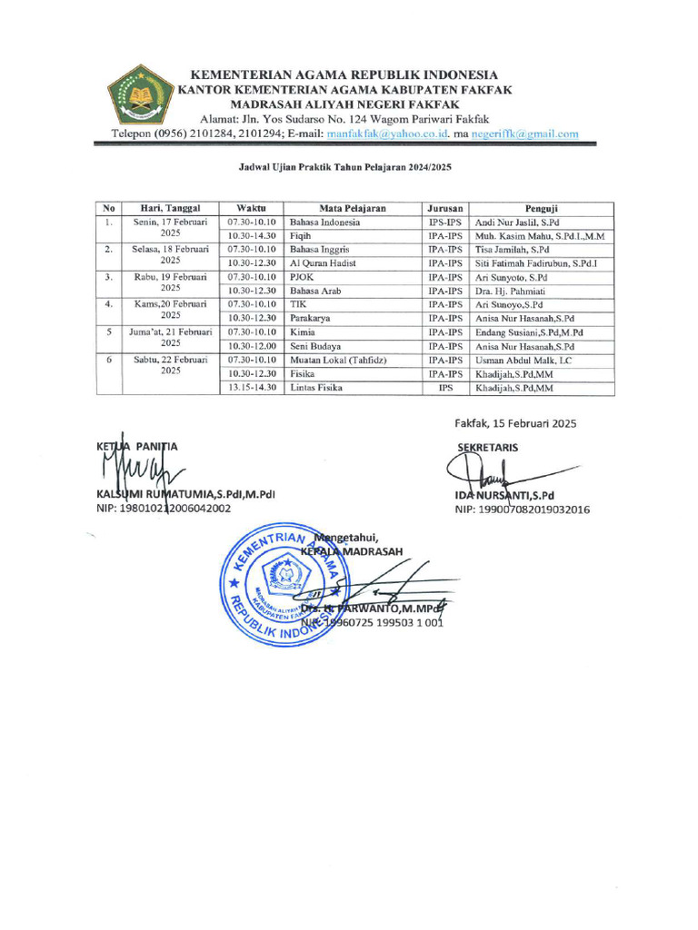 Jadwal Um | PDF