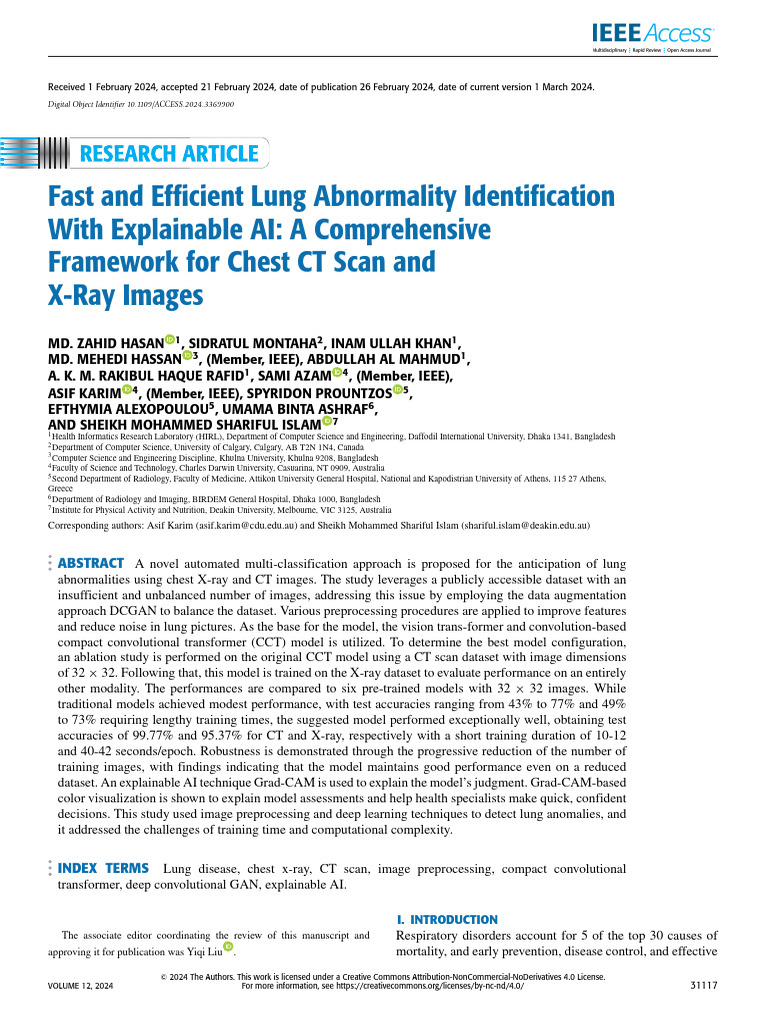 Fast And Efficient Lung Abnormality Identification With Explainable Ai A Comprehensive Framework