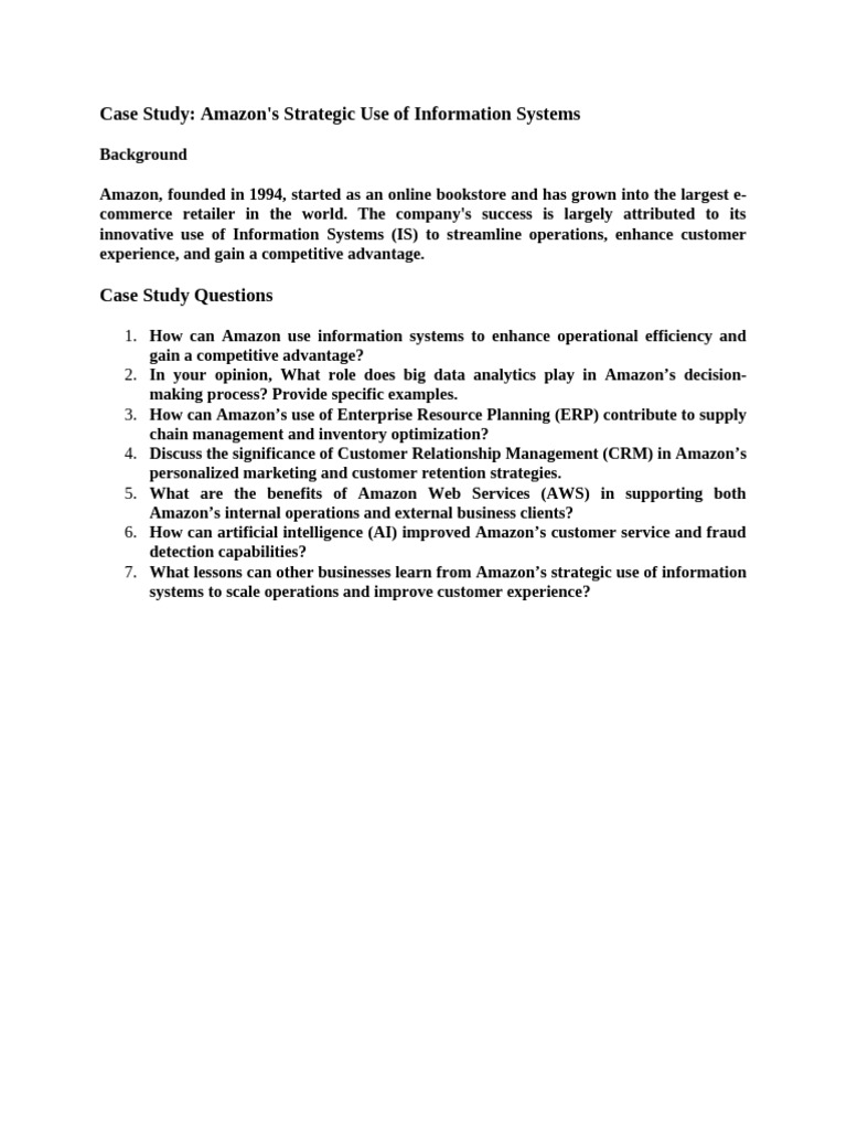 Amazon Case Study | PDF
