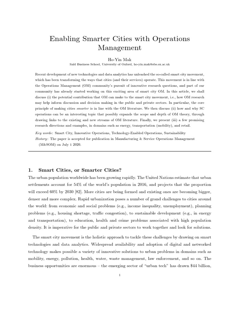 Mak+Enabling+Smarter+Cities+With+Operations+Management | PDF | Internet ...