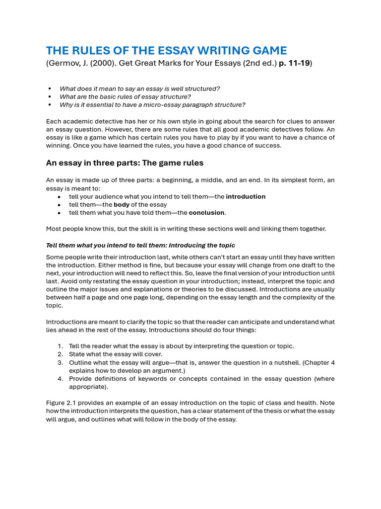 Essay Writing Structure Explained | PDF | Essays | Paragraph