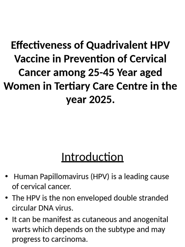 HPV Vaccine Efficacy in Cervical Cancer | PDF | Cervical Cancer ...