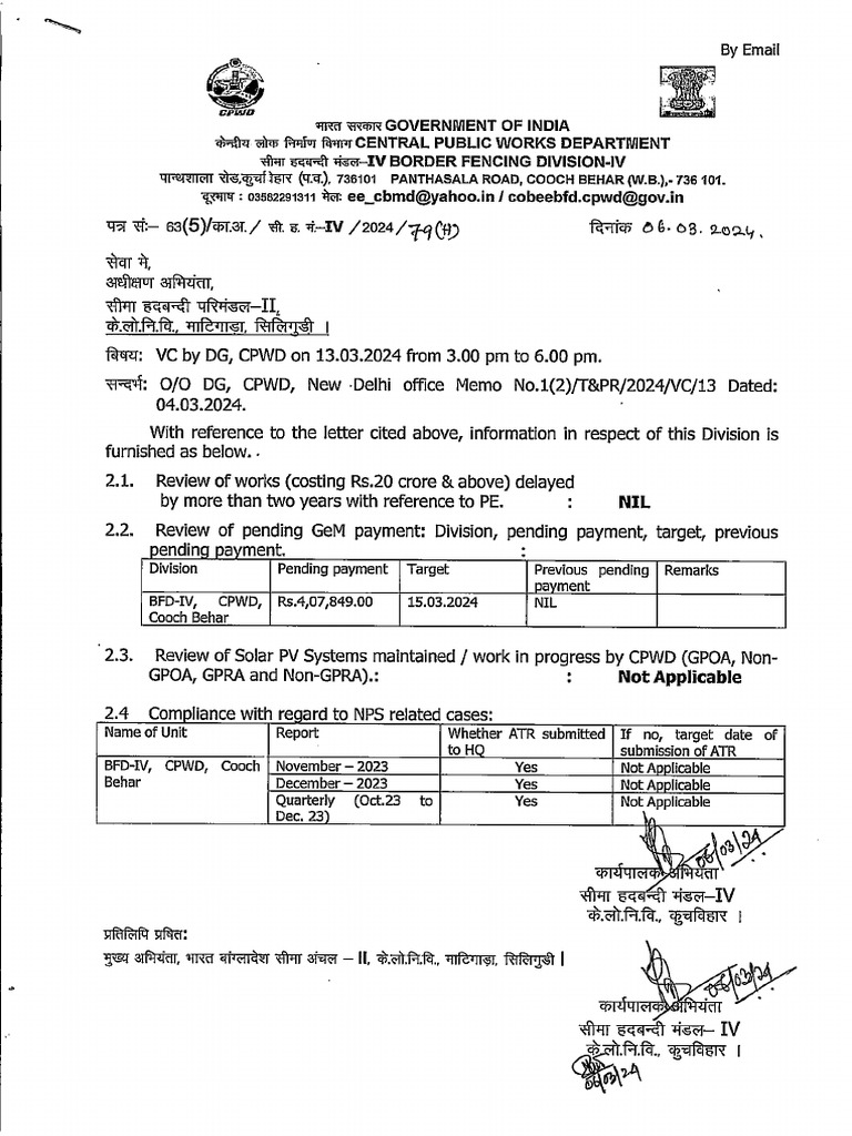VC by DG CPWD 13.03.2024-79 | PDF