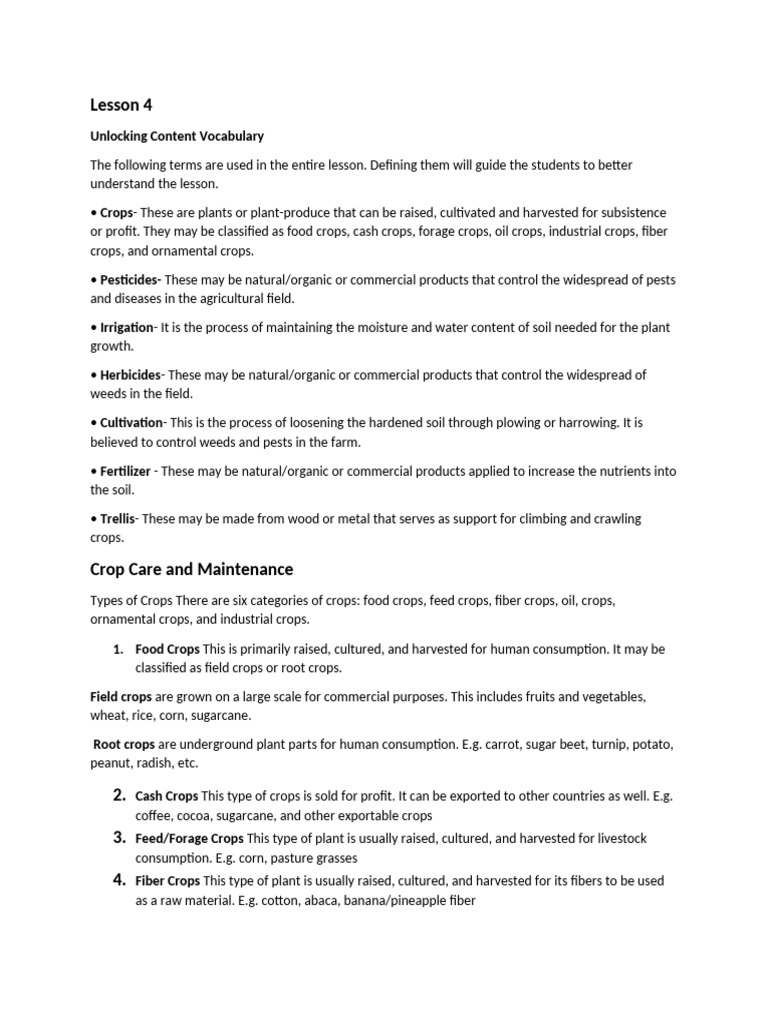 Crop Care and Maintenance Practices | PDF | Agriculture | Tillage