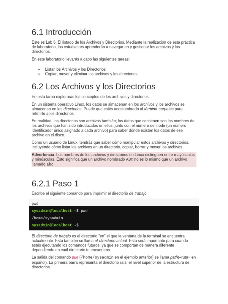 Linux Essentials, Capitulo 6, Practica | PDF | Archivo de computadora | Software utilitario