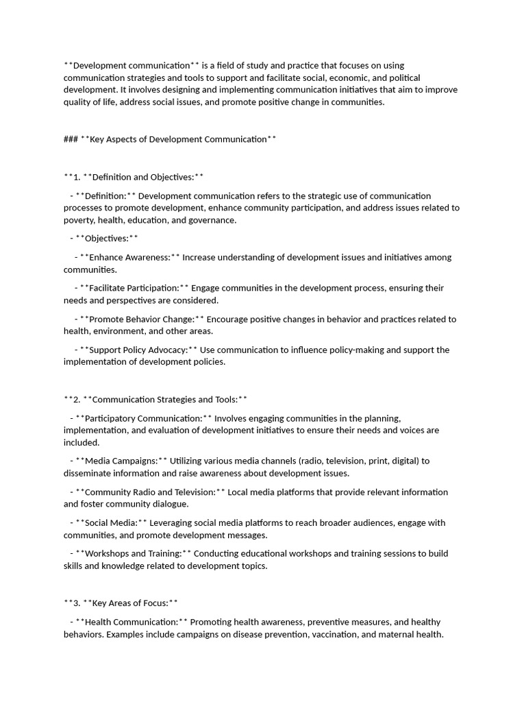 Development Communication | PDF | Communication