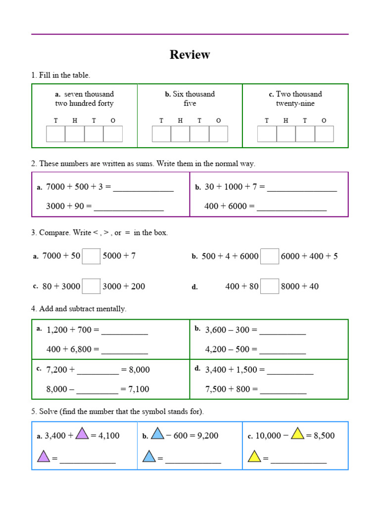 Math Mammoth Place Value 3 | PDF | Mathematics | Arithmetic