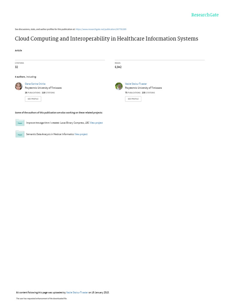 Cloud Computing and Interoperability in Healthcare | PDF | Cloud ...