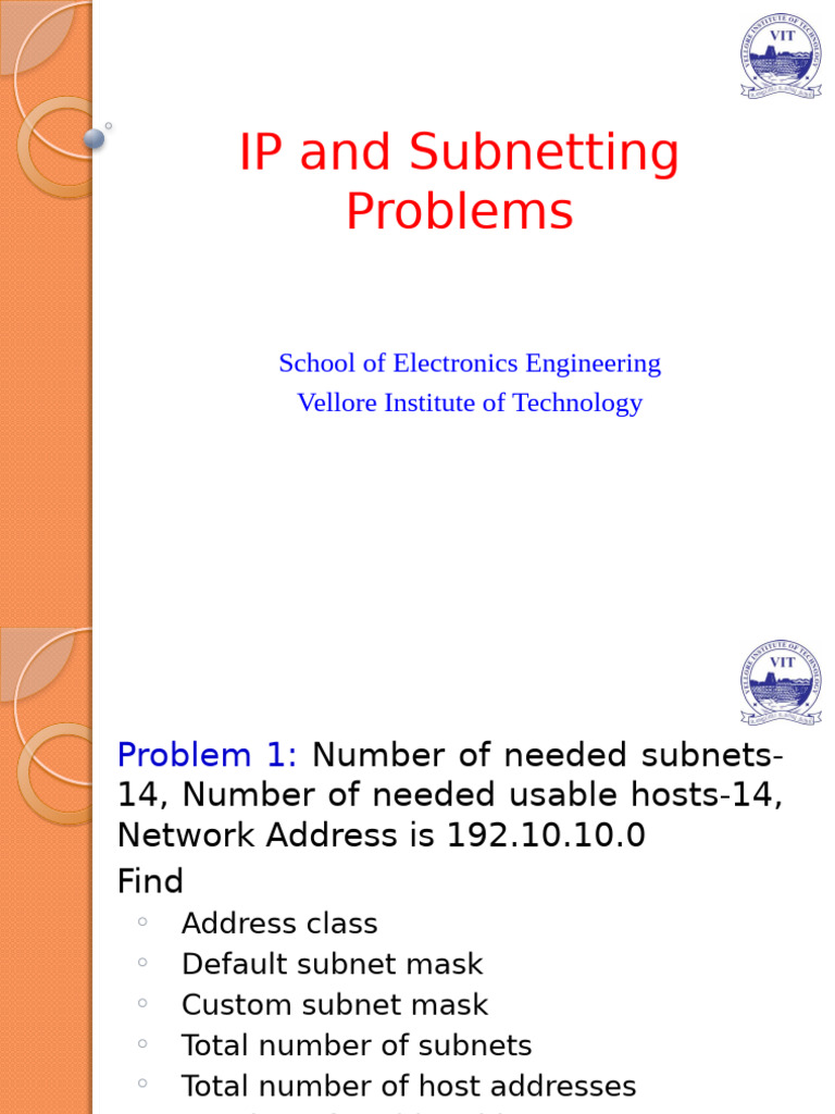 20-Subnetting in IPv4 Addressing-17!02!2025 | PDF | Internet Protocols ...