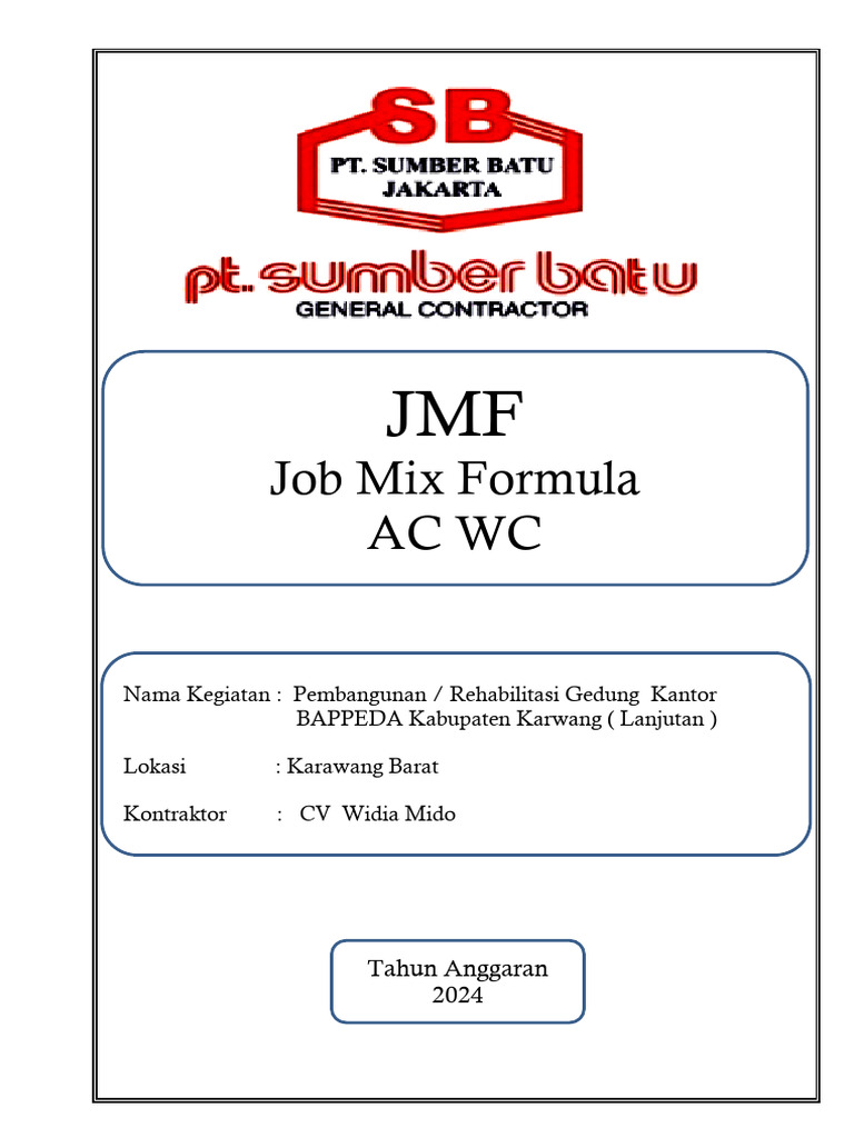 AC WC Job Mix Formula Design | PDF | Density | Building Engineering