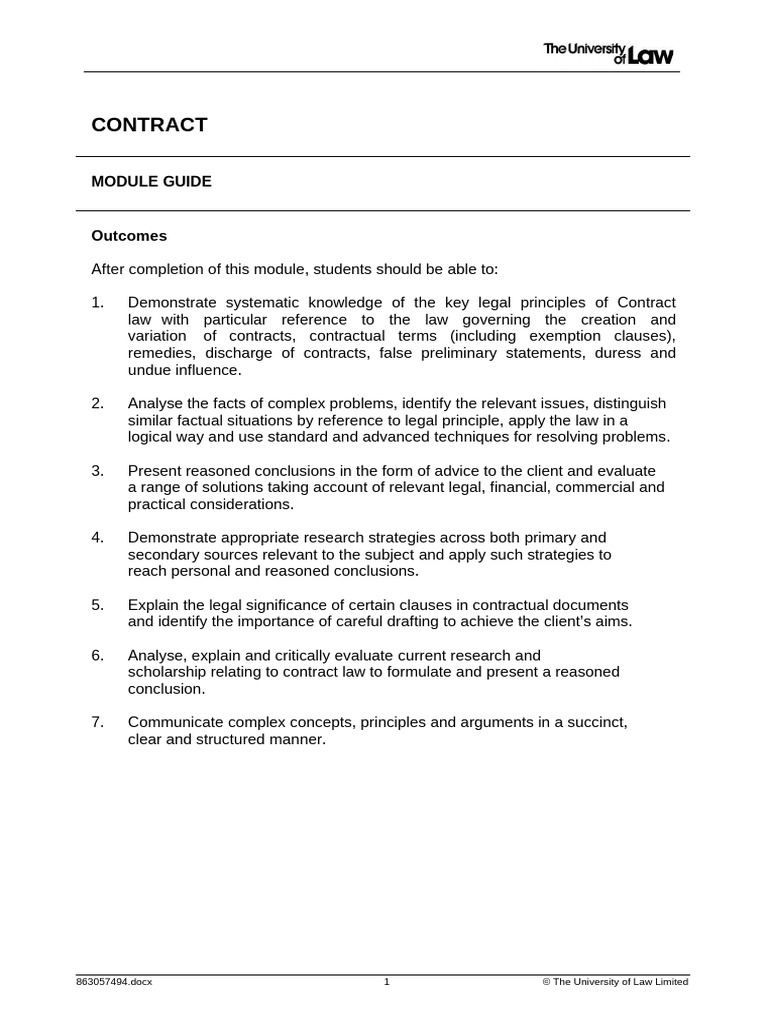 2021 Ima Contract Ce01 Module Guide | PDF | Damages | Misrepresentation