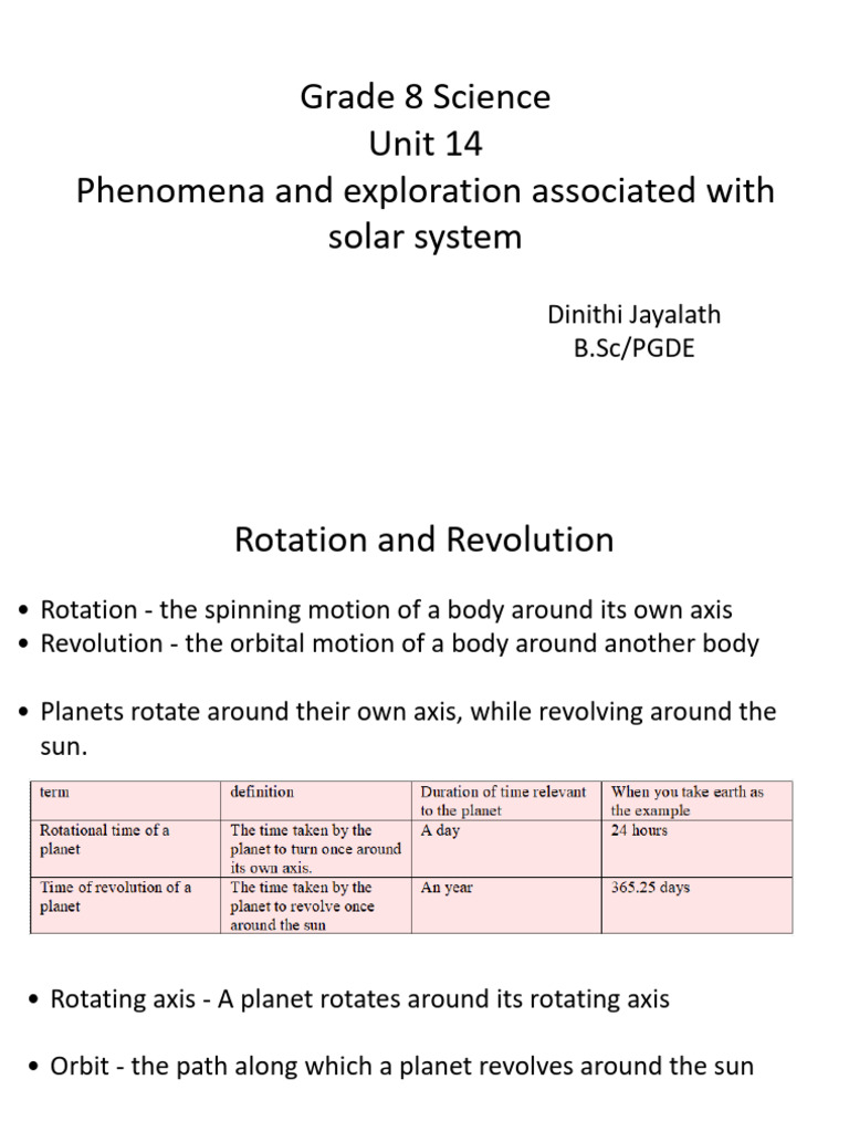 Grade 8 Science Unit 14 | PDF | Planets | Solar Eclipse