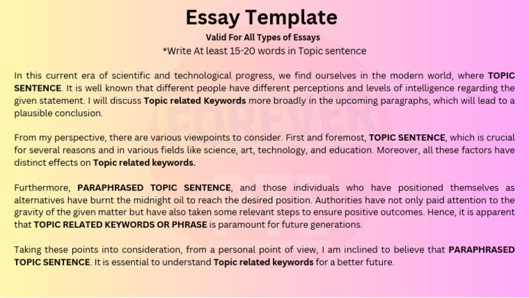 PTE Essay Template for Modern Topics | PDF